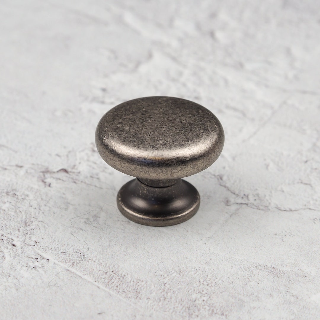 Antique Pewter Kitchen Cabinet Knob Bedroom Bathroom Furniture Wardrobe Replacement Upcycle ...