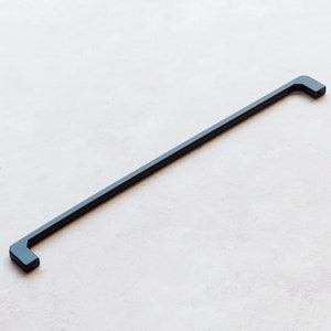 Matt Black Slim Squared Angular Kitchen Cabinet D Handle 320mm Bedroom ...
