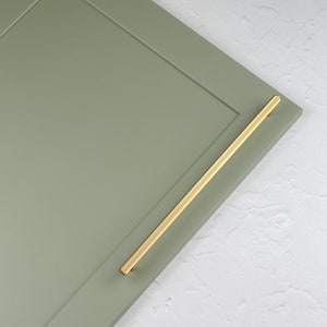 Gold Brass Reeded Bar Kitchen Handles Grooved Cupboard Cabinet Door ...