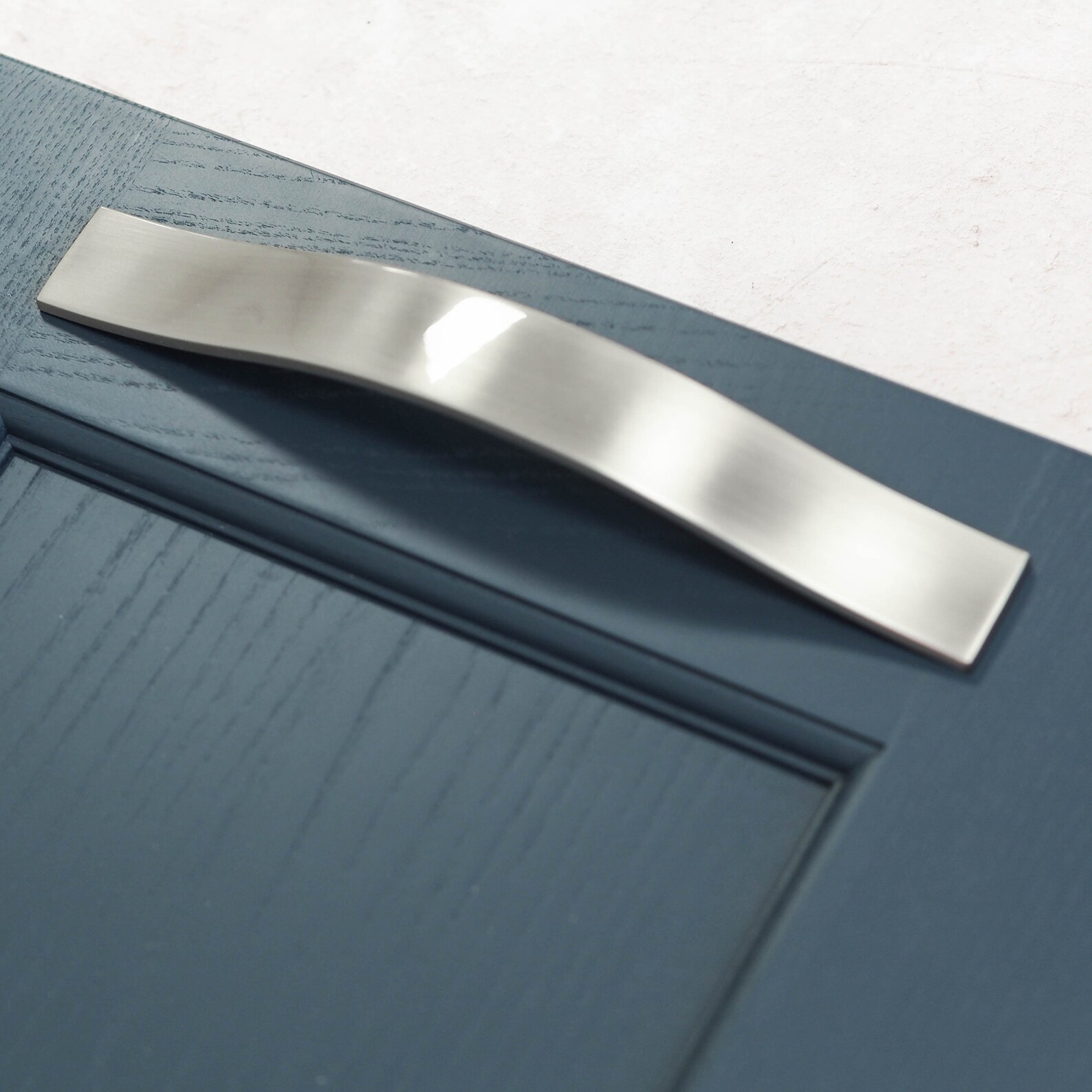 Brushed Nickel Kitchen Cabinet Strap Handle 160mm Door Drawer Wardrobe ...