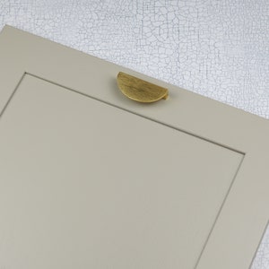 Satin Brass Half Moon Kitchen Cabinet Pull Handle 64mm Fixings Brushed ...