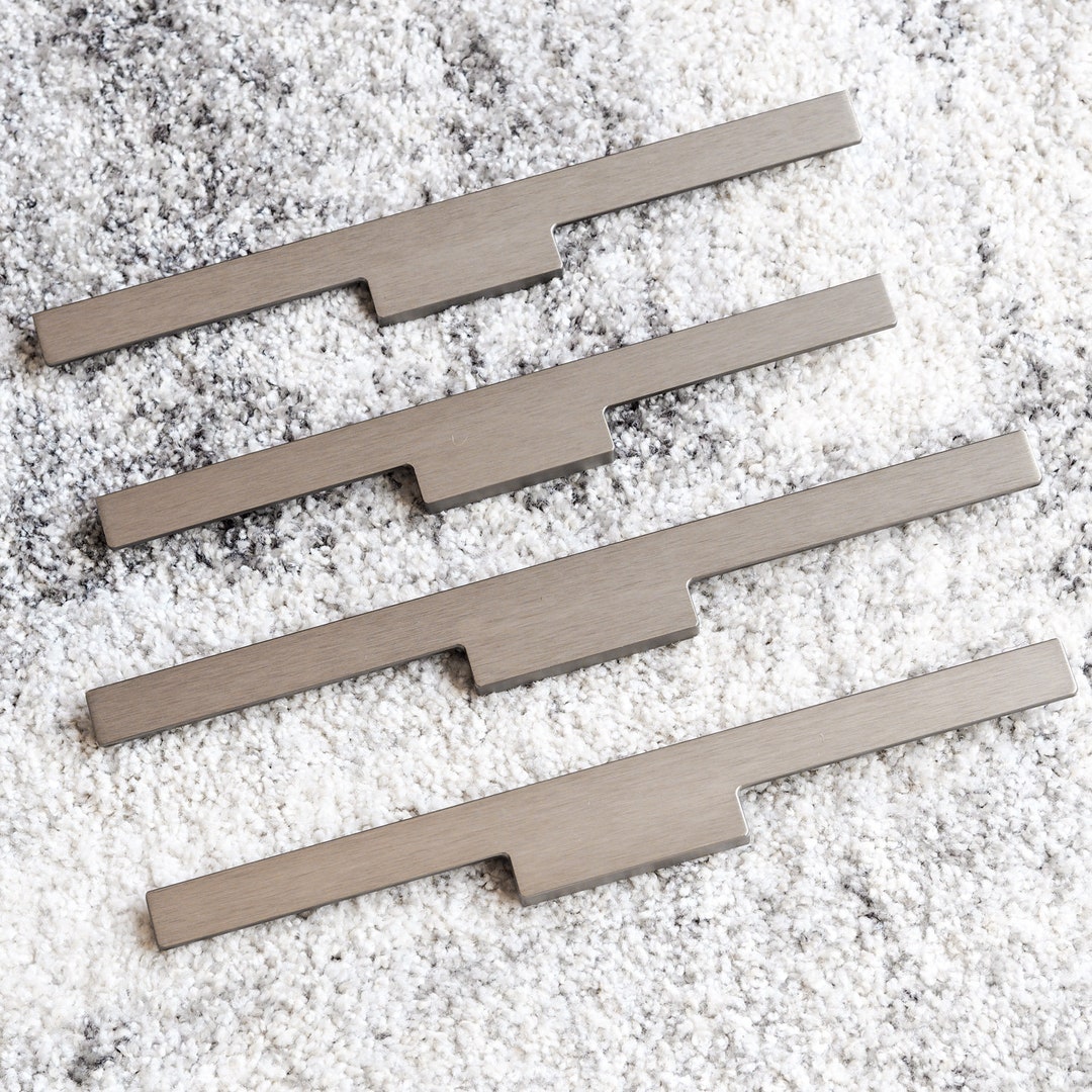Brushed Nickel Trim Profile Handles Routered Kitchen Cabinet Various ...