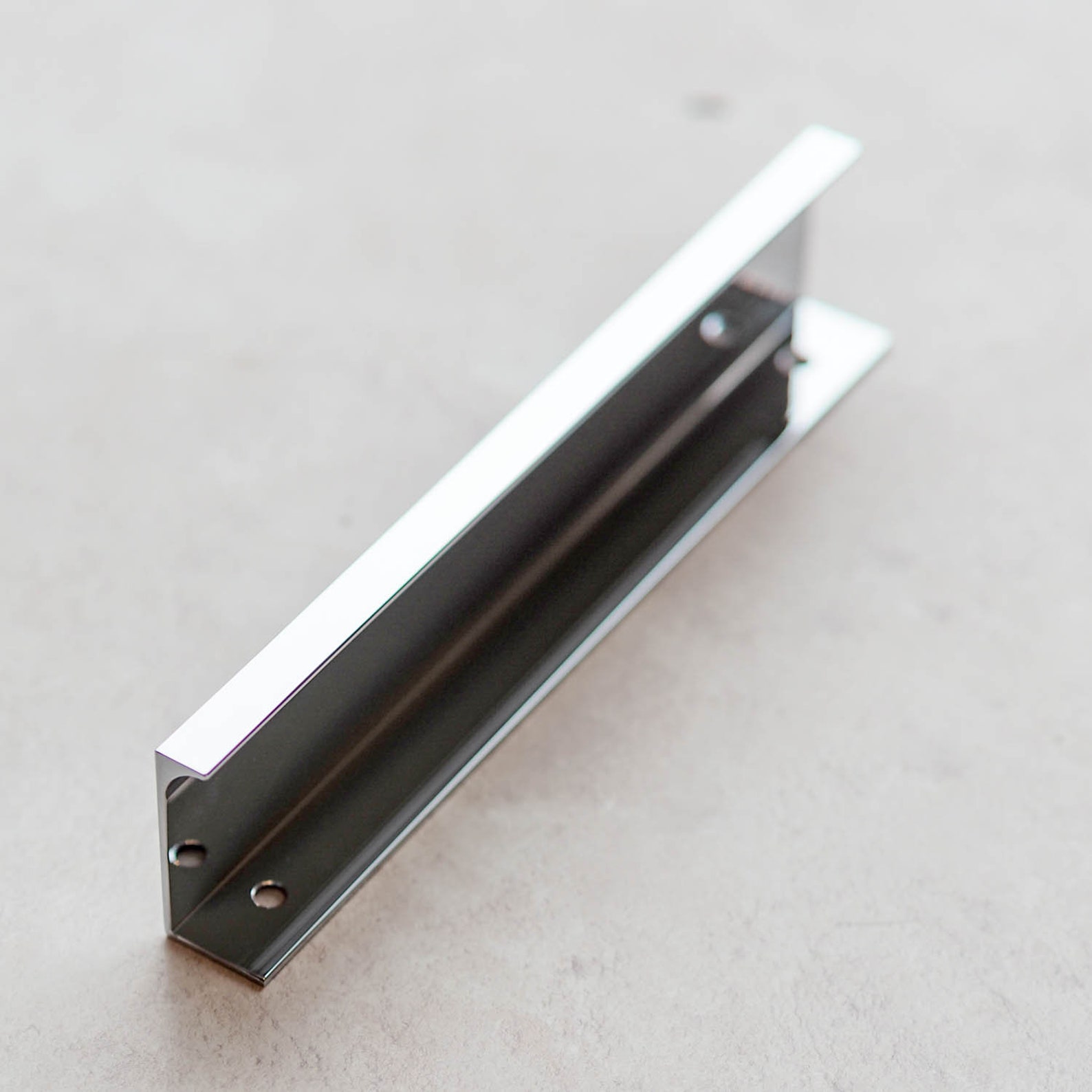 Polished Chrome Kitchen Cabinet Edge Mount Lip Pull Handle 160mm ...