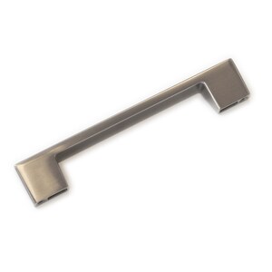 Brushed Nickel Kitchen Cabinet Square Chunky Angular D Handle 160mm ...