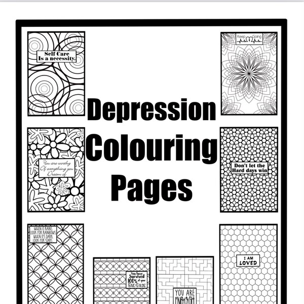 Mental Health Coloring Pages - Etsy