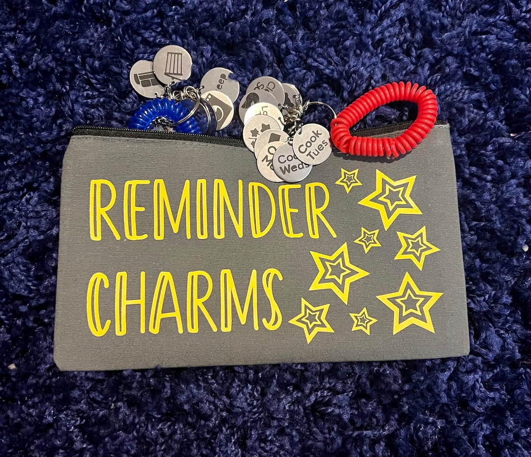 Reminder Charm Bag Zipped Storage for Chore Charms Bracelets and ...