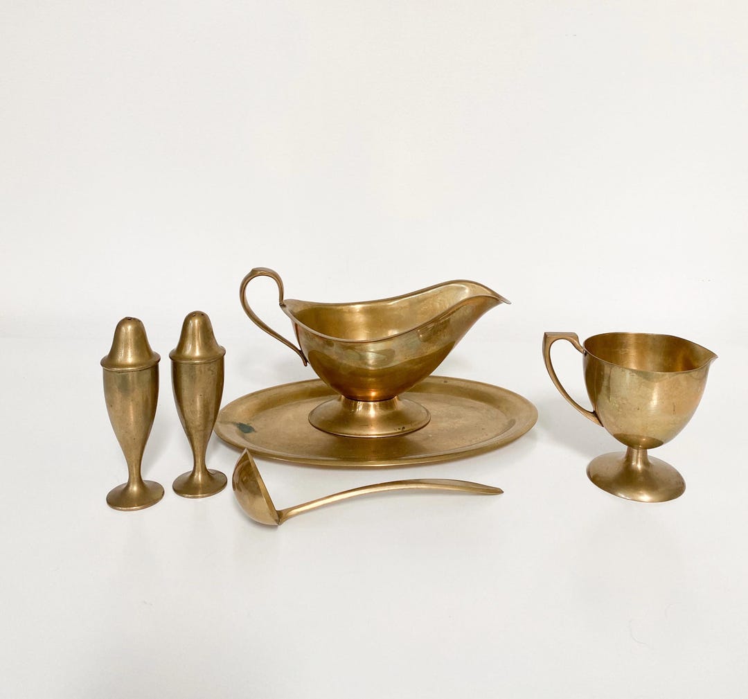 Vintage Brass Dirilyte Home Goods Set - Etsy