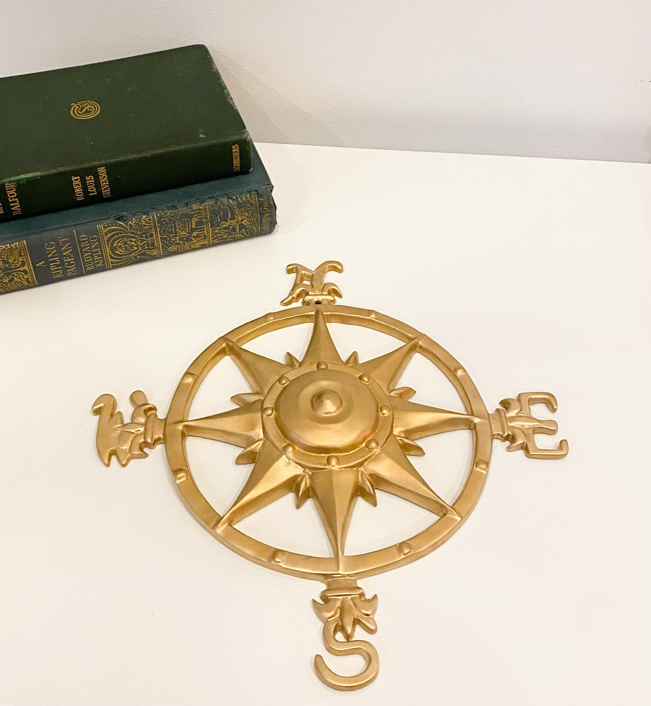 Vintage Brass Compass Rose Wall Hanging, Decor - Etsy