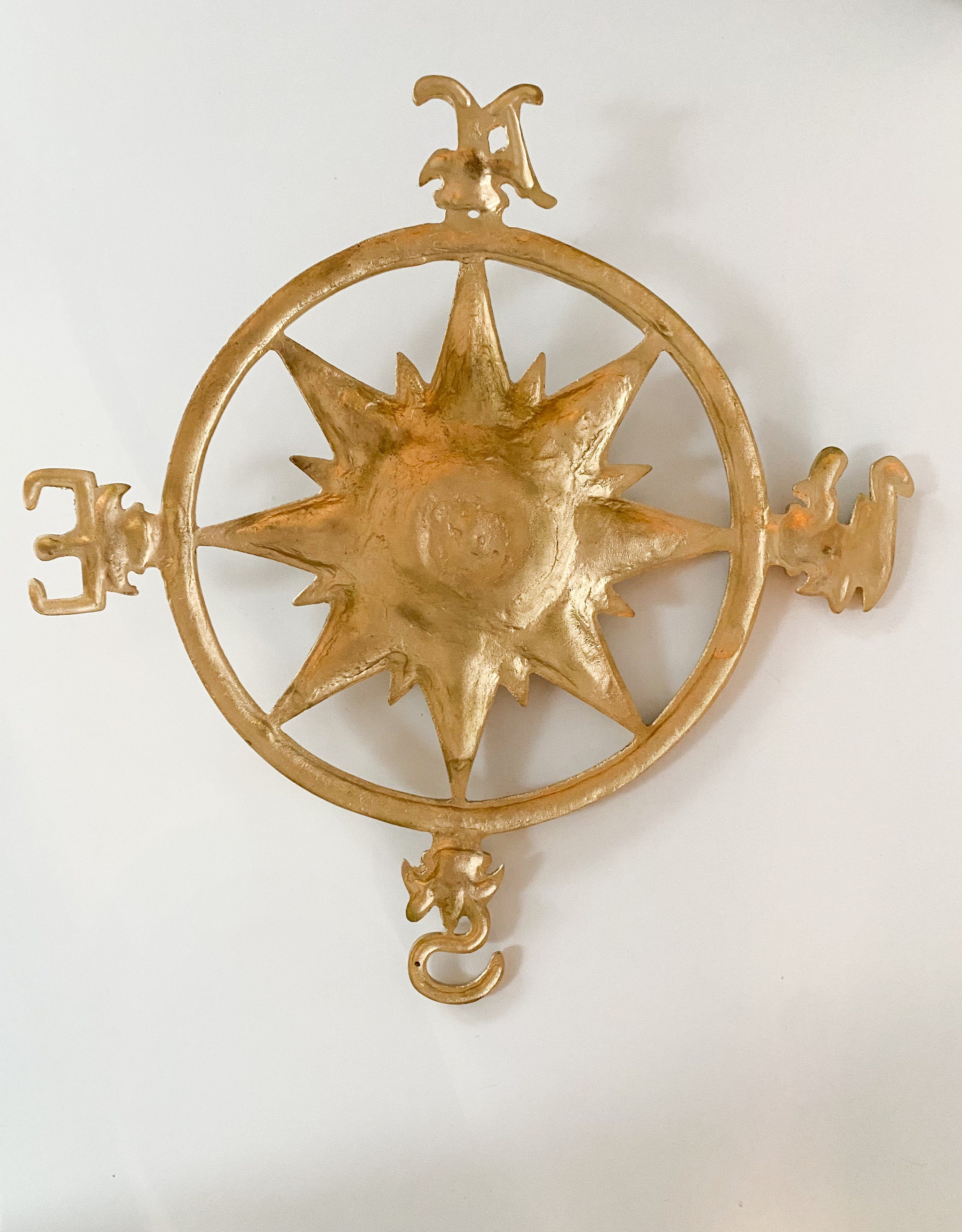 Vintage Brass Compass Rose Wall Hanging, Decor - Etsy
