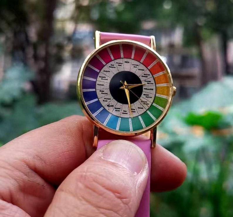 Vintage Color Wheel | Art | Leather Watch | Women's|men's Watch ...