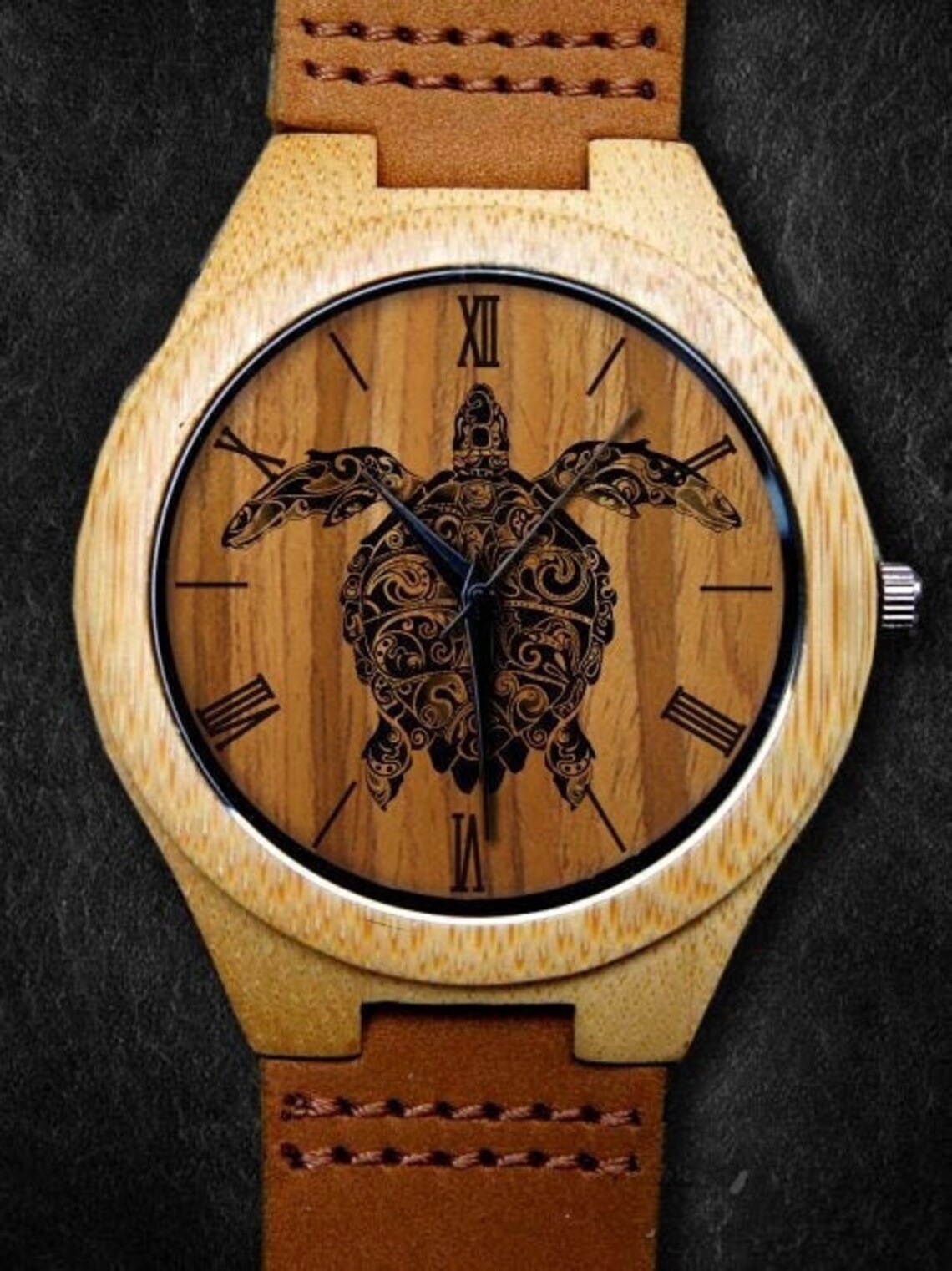 As Calm and Soothing as a Turtle Watch, Unisex Watch, Bamboo Wooden ...