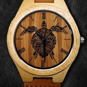 As Calm and Soothing as a Turtle Watch, Unisex Watch, Bamboo Wooden ...