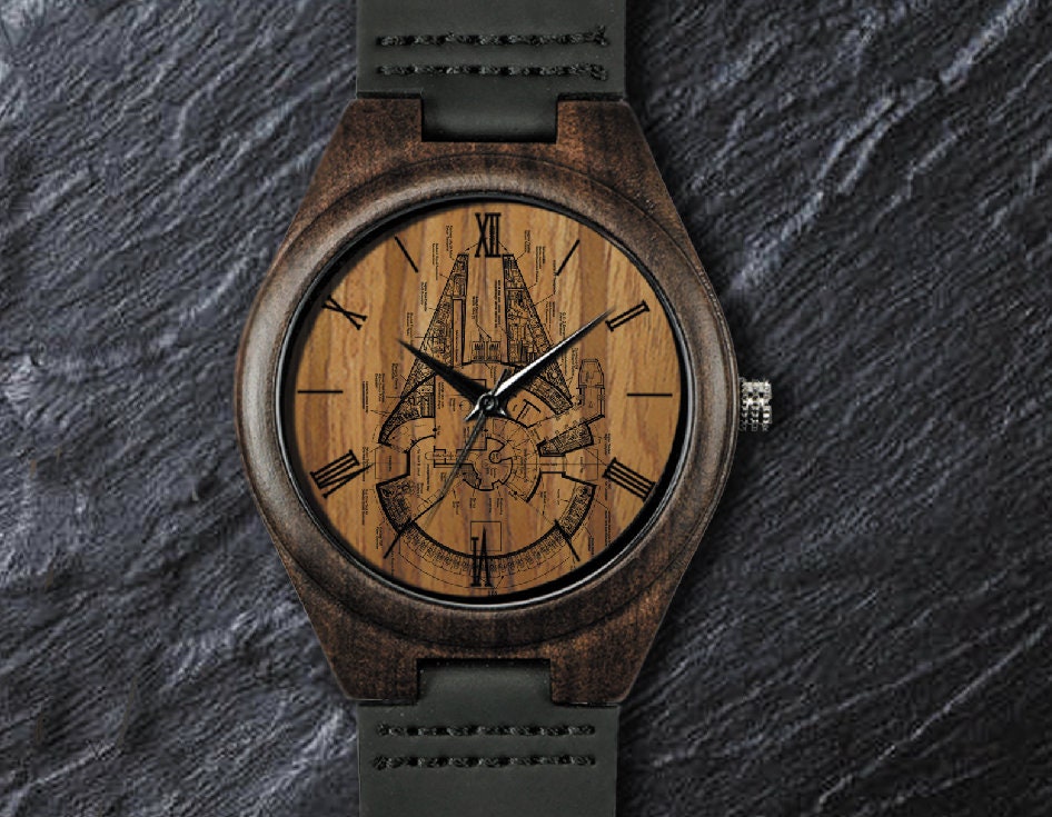 Millennium Falcon Structure Pattern Watch, Wood Lover Watch, Unisex ...