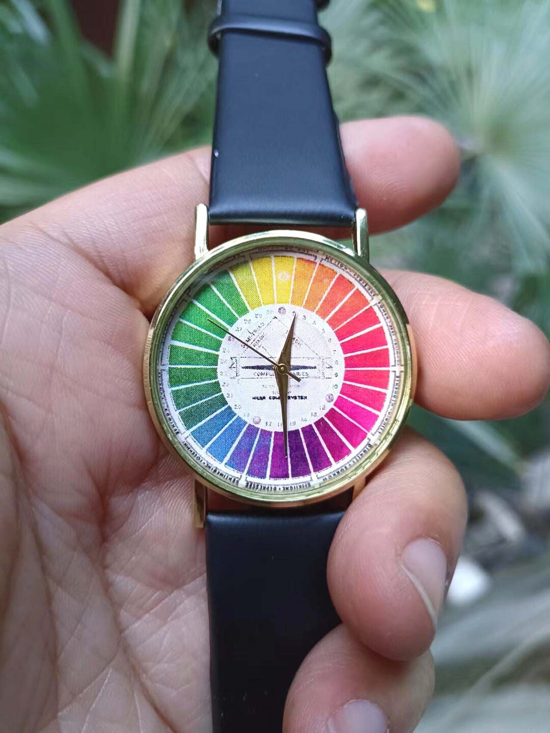 Vintage Color Wheel | Art | Leather Watch | Women's|men's Watch ...