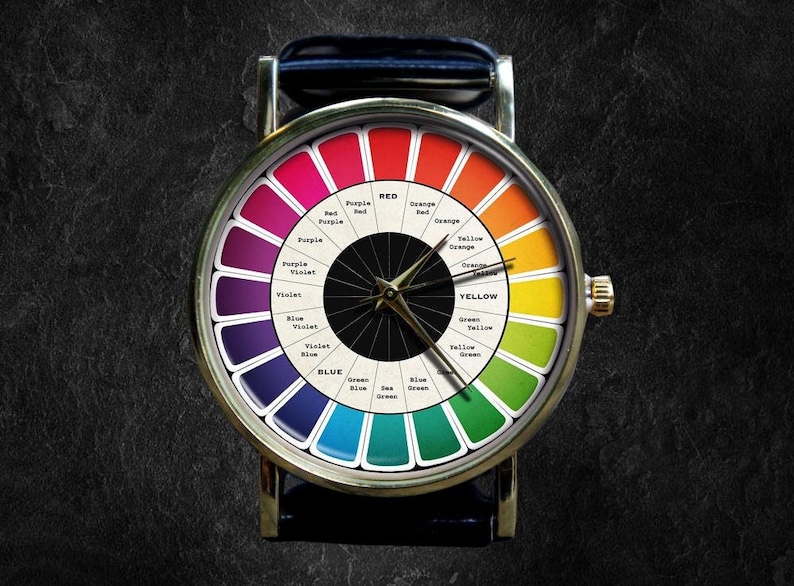 Vintage Color Wheel | Art | Leather Watch | Women's|men's Watch ...