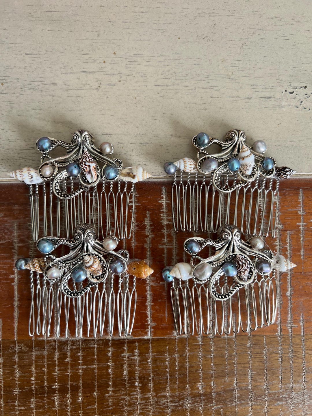 Kraken Comb Hair Comb Octopus Hair Accessories Pearl Hair Comb Seashell ...