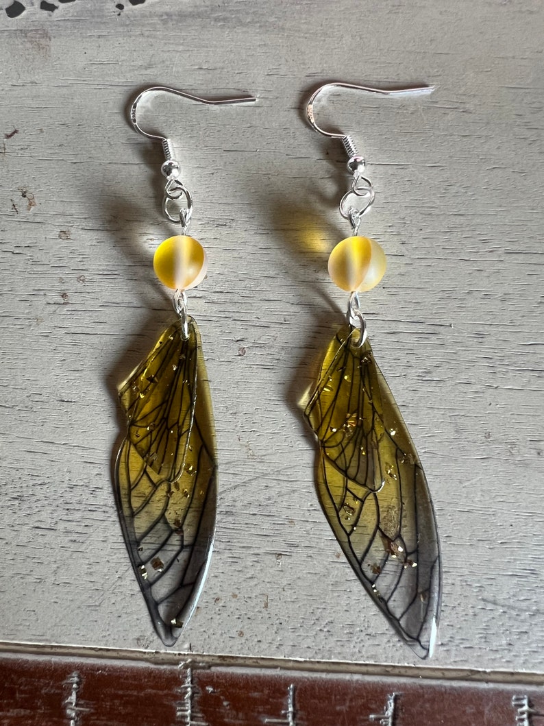 Acrylic Fairy Wing Earrings, Fantasy Costume Jewelry - Etsy