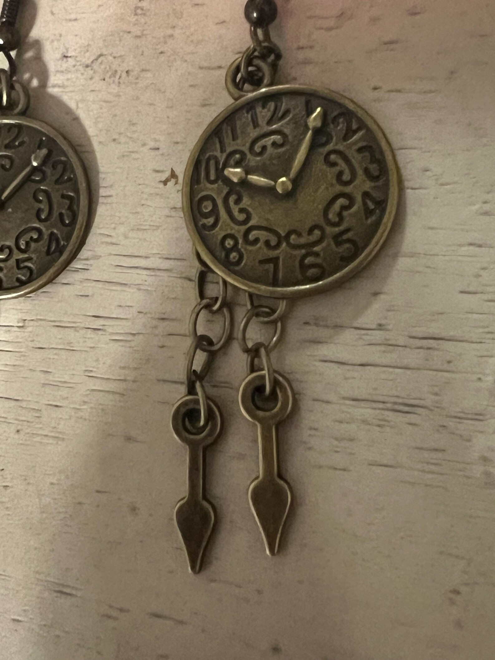 Clock Earrings Clock Face Bronze Jewelry Steampunk Jewelry Steampunk ...