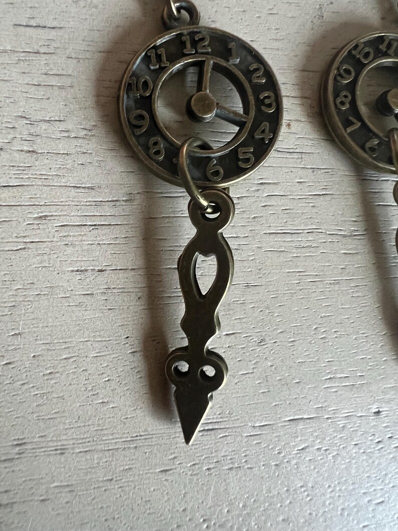 Clock Earrings Clock Face Bronze Jewelry Steampunk Jewelry Steampunk ...