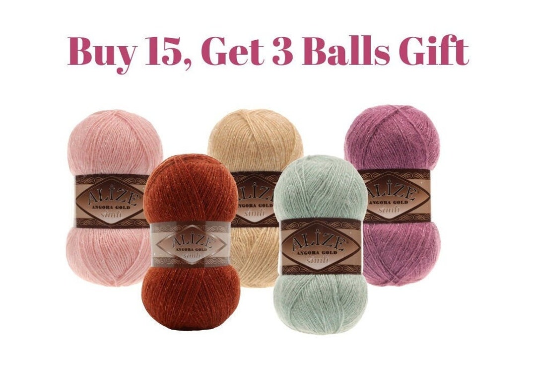 Glitter Wool Yarn, Alize Angora Gold Simli, Acrylic Yarn, Knitting Yarn ...