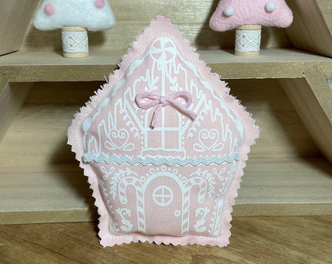 Mini Pink Gingerbread House Pillow: Christmas Tiered Tray Decor - Etsy