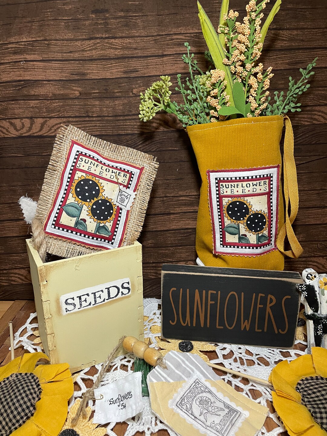 Sunflower Seed Packet or Hanging Pouch/sunflower Bag/sunflowers/peg ...