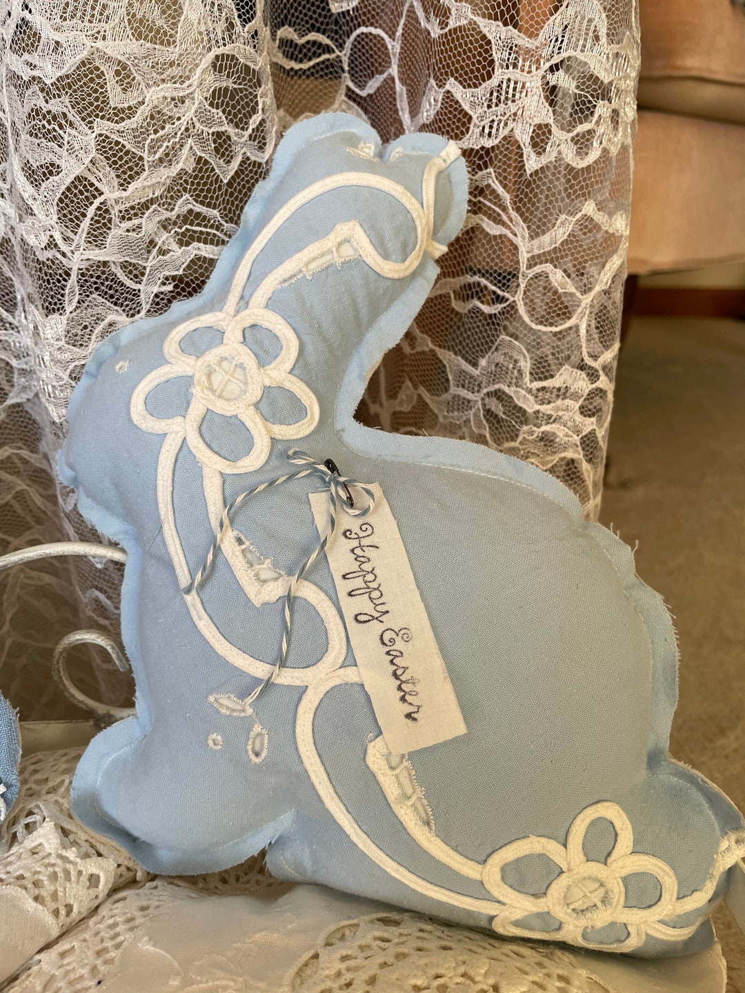 Fabric Stuffed Bunny/easter Bunny/vintage/bunny/ Easter Decor ...