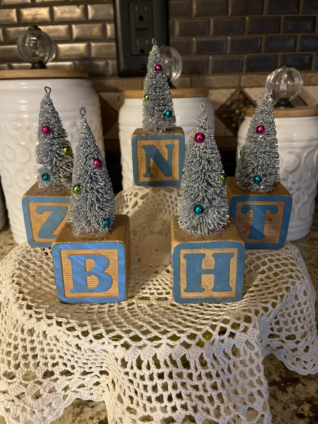Vintage Block Christmas Trees/holiday Decor/christmas Tree/block ...