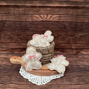 Set of 2 Fabric 3" Tall Mini Gingerbread People/stuffed Boy & Girl ...