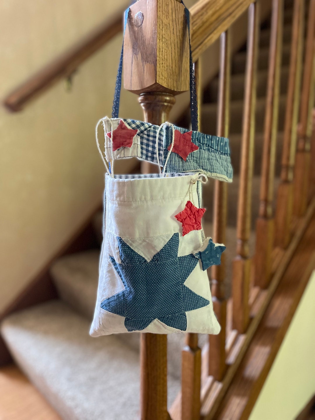 Patriotic Quilt Hanging Pouch/peg Rack Pouch/hanging Bag/patriotic/flag ...