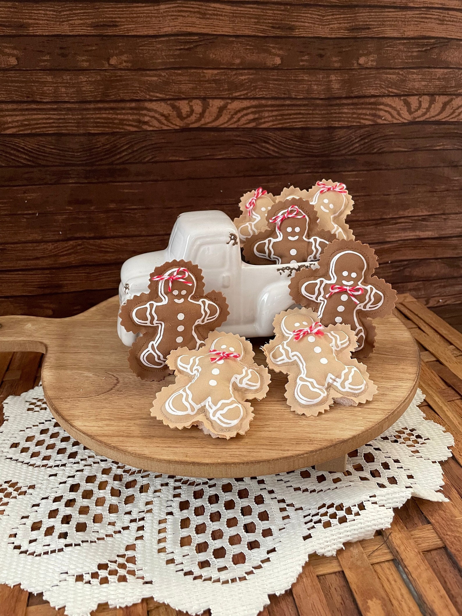 Set of 2 Fabric 3 Tall Mini Gingerbread People/stuffed - Etsy