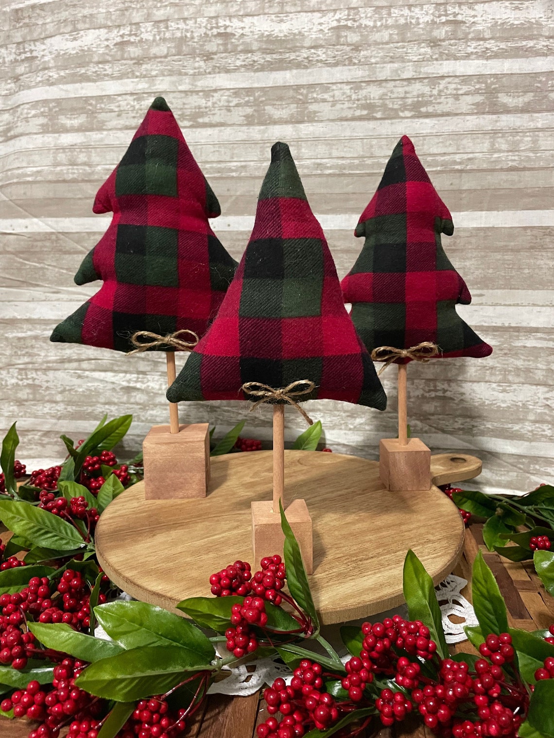 Stuffed Fabric Christmas Trees/holiday Decor/christmas - Etsy