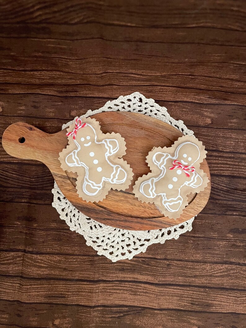 Set of 2 Fabric 3 Tall Mini Gingerbread People/stuffed - Etsy