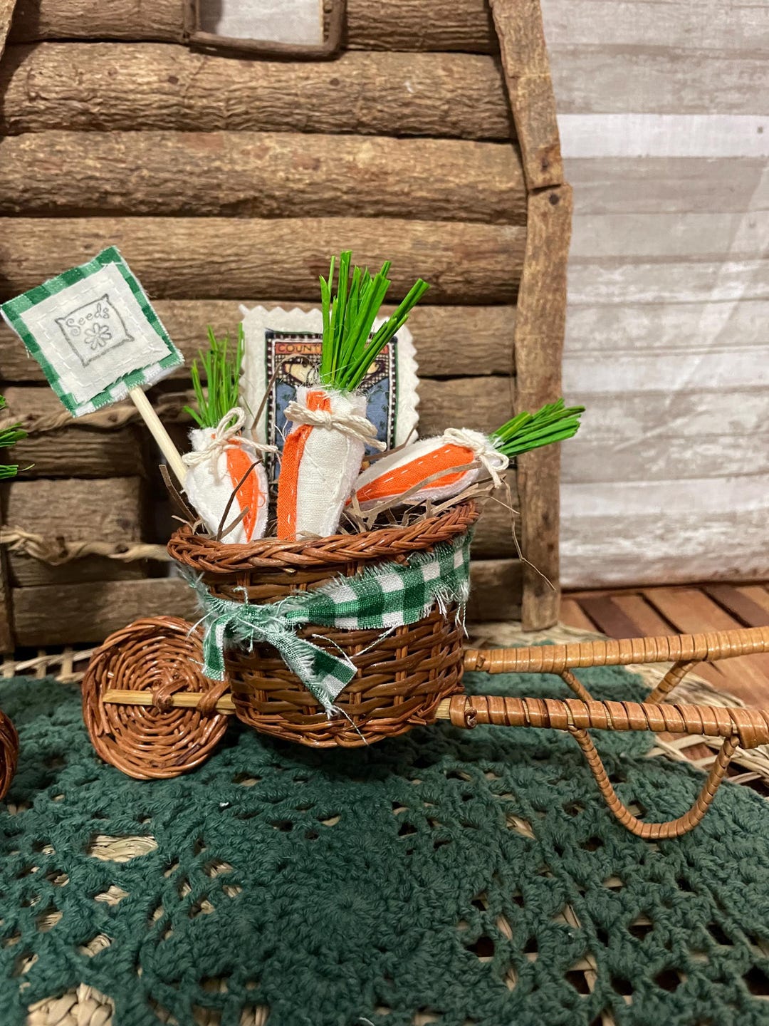 Peter Rabbit Theme/carrots/ Wheelbarrow/tiered Tray/carrot Theme/wicker ...