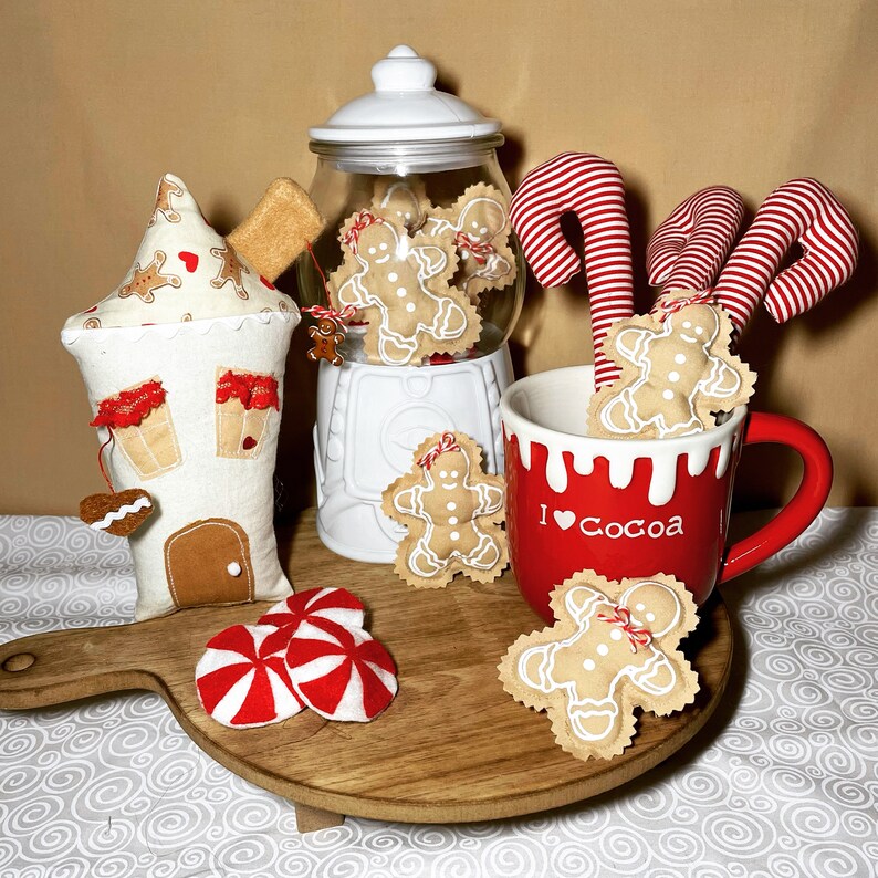 Set of 2 Fabric 3 Tall Mini Gingerbread People/stuffed - Etsy