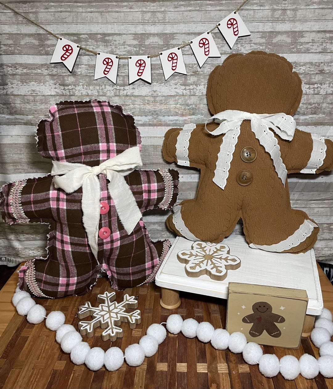 Jumbo Reversible Gingerbread Man Pillow/gingerbread/christmas Decor ...