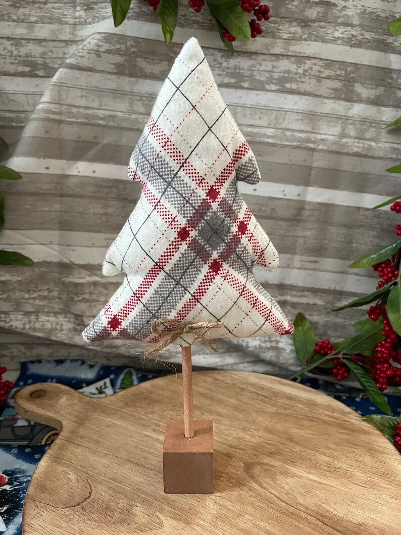 Stuffed Fabric Christmas Trees/holiday Decor/christmas Tree/plaid ...