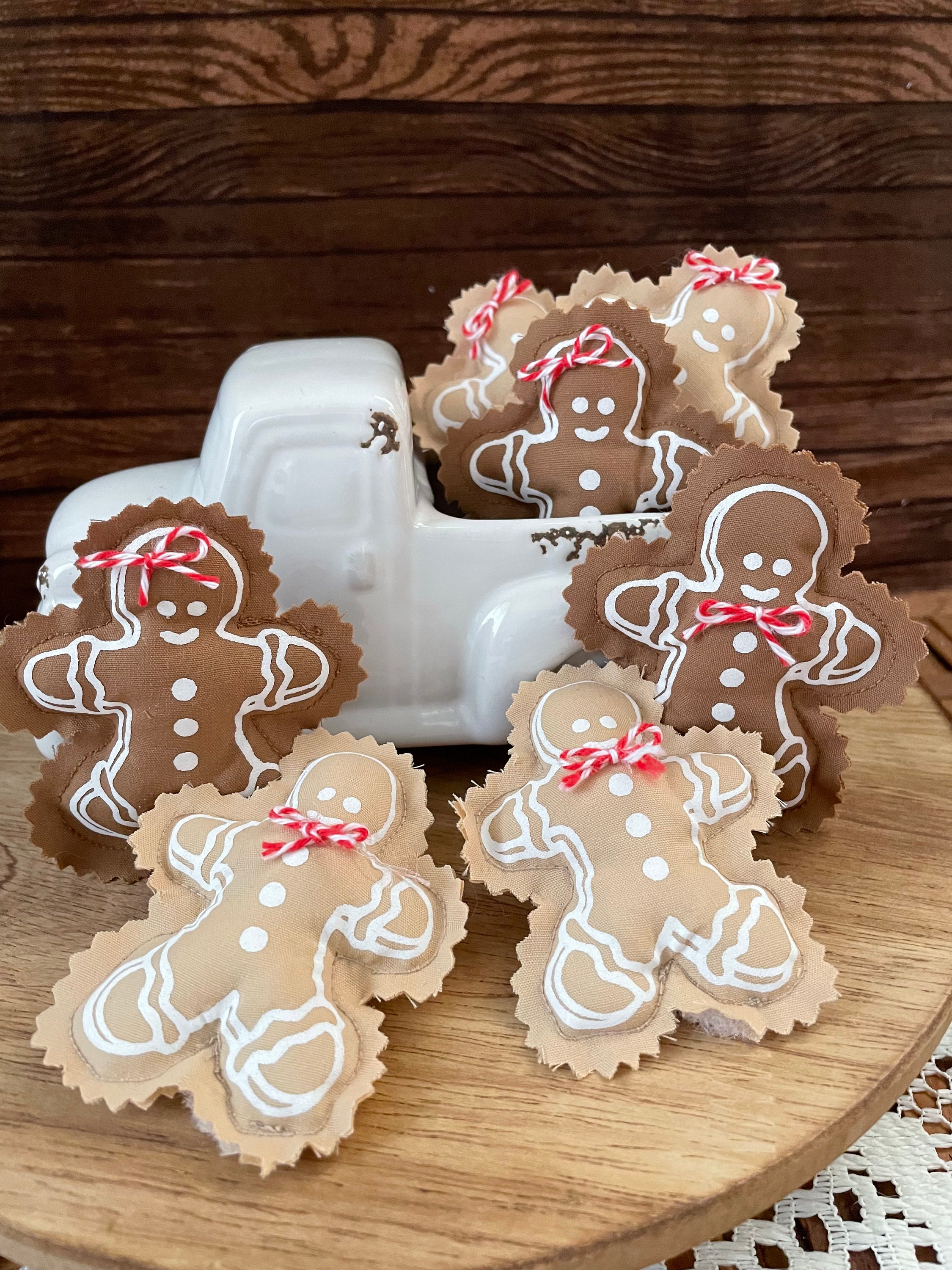 Set of 2 Fabric 3 Tall Mini Gingerbread People/stuffed - Etsy