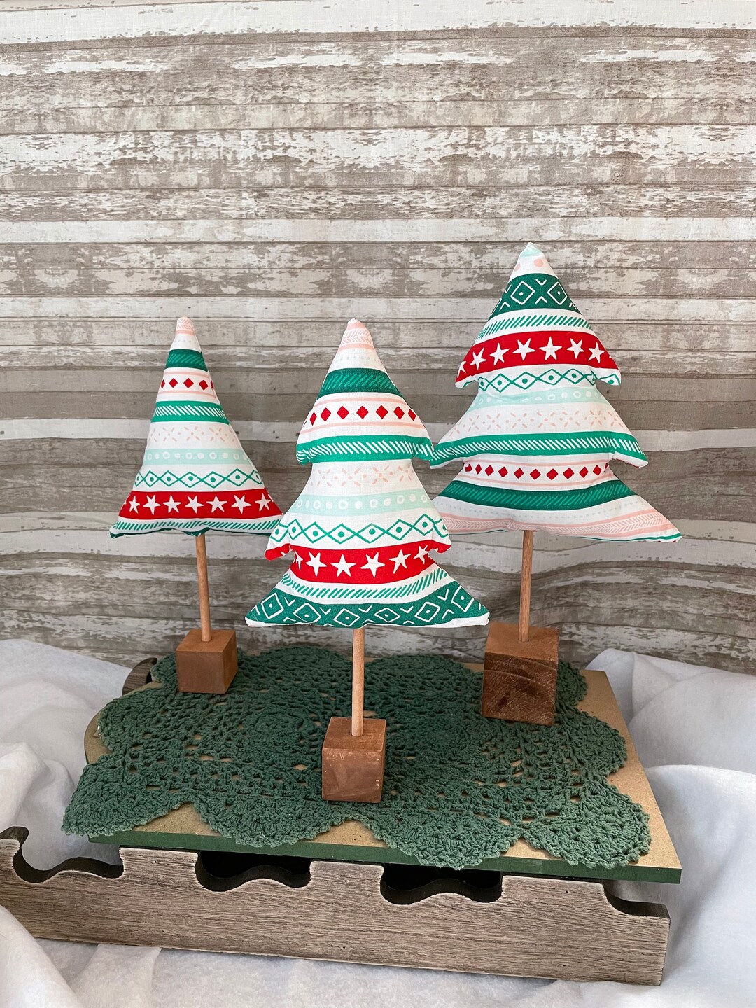 Stuffed Fabric Christmas Trees/holiday Decor/christmas Tree/pink ...