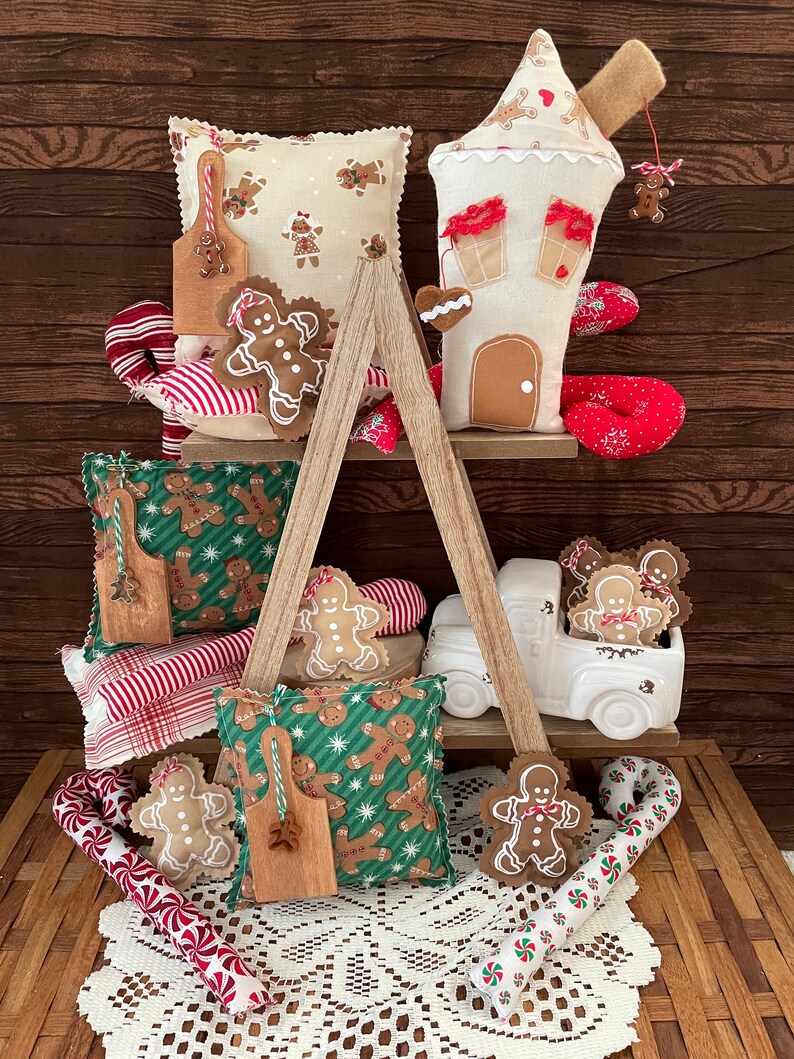 Set of 2 Fabric 3 Tall Mini Gingerbread People/stuffed - Etsy