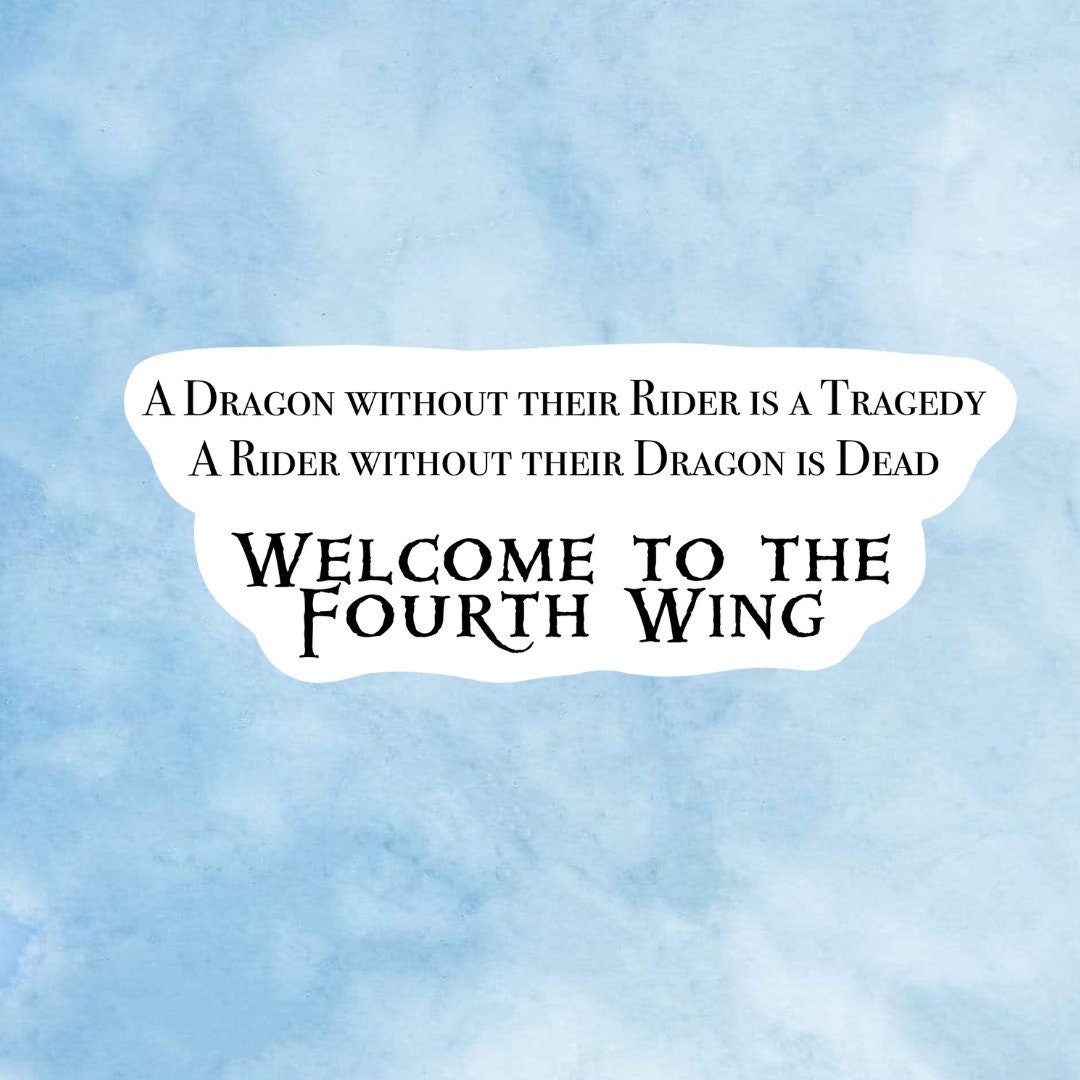 Welcome to the Fourth Wing Sticker Books, Bookish, Xaden Ridoc, Violet ...