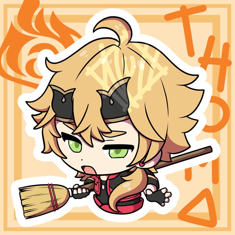 Genshin Thoma Emote Stickers - Etsy