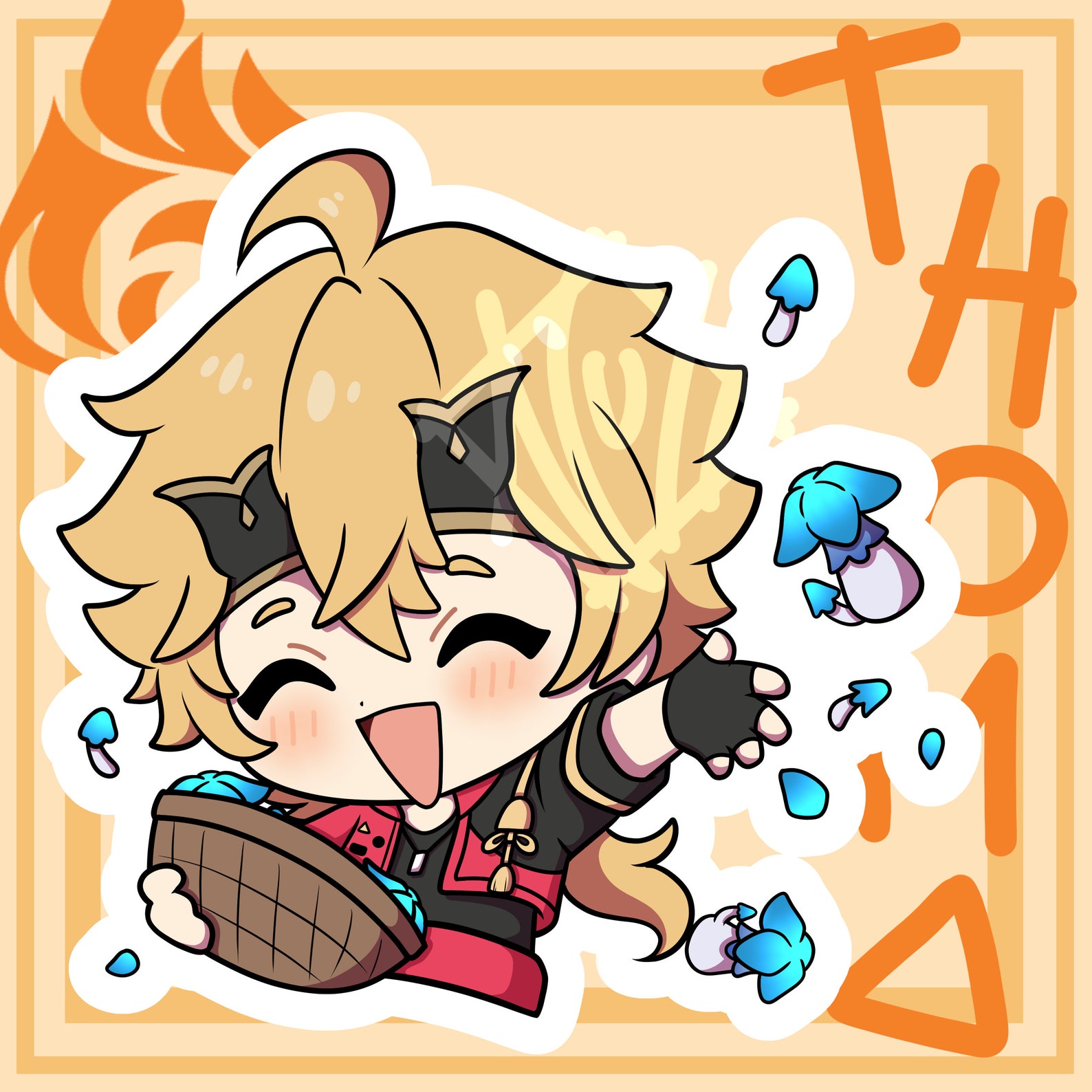 Genshin Thoma Emote Stickers - Etsy UK