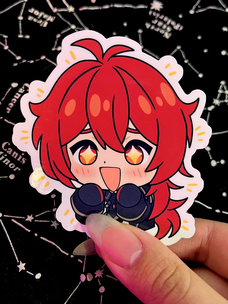 Genshin Diluc Emote Stickers - Etsy UK