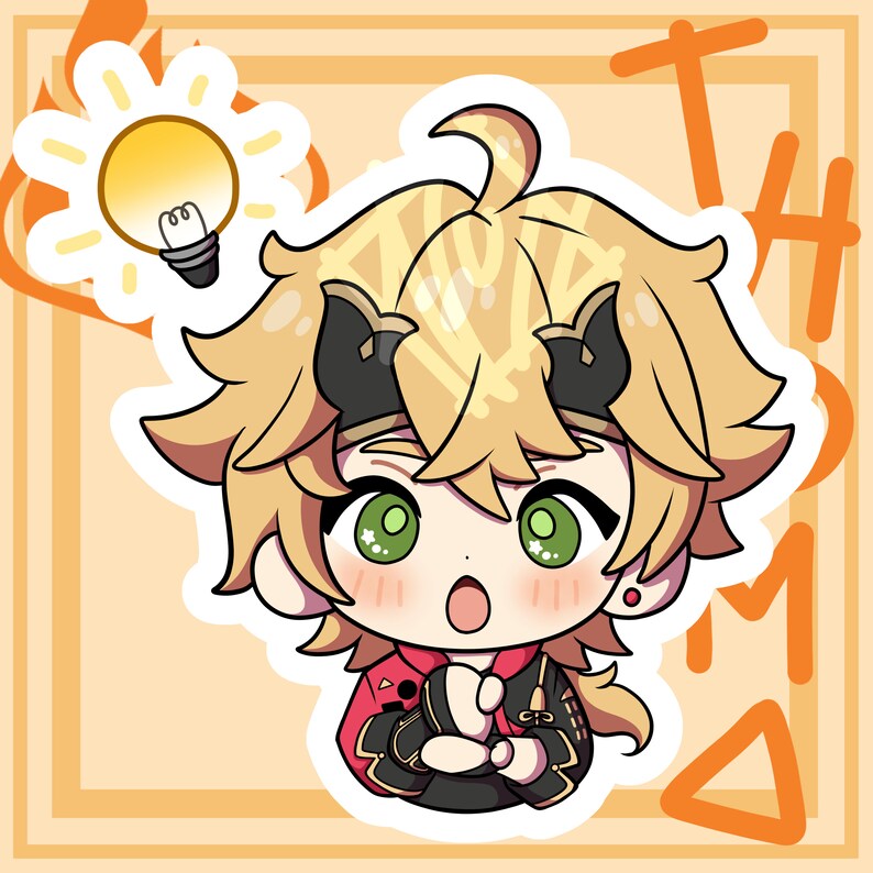 Genshin Thoma Emote Stickers - Etsy