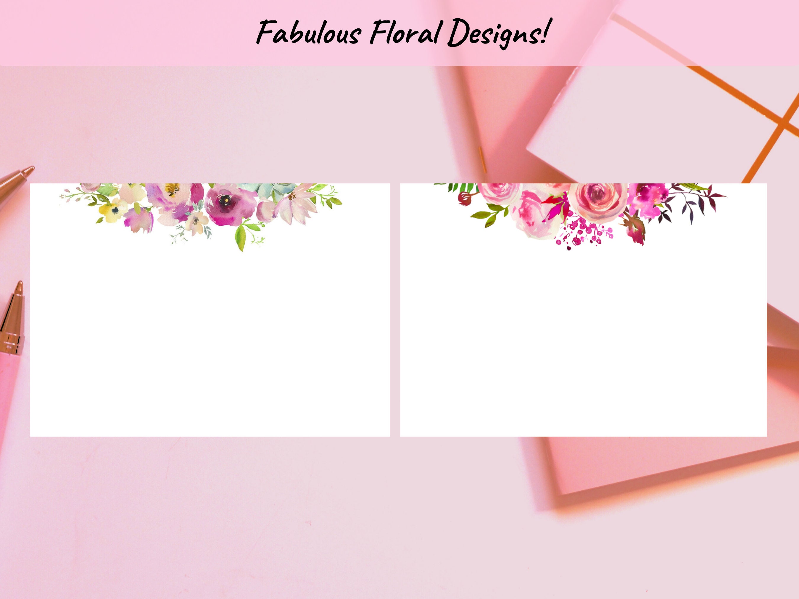 Printable Envelope Templates, 9 Flower Designs, A4 and US Letter Sizes ...