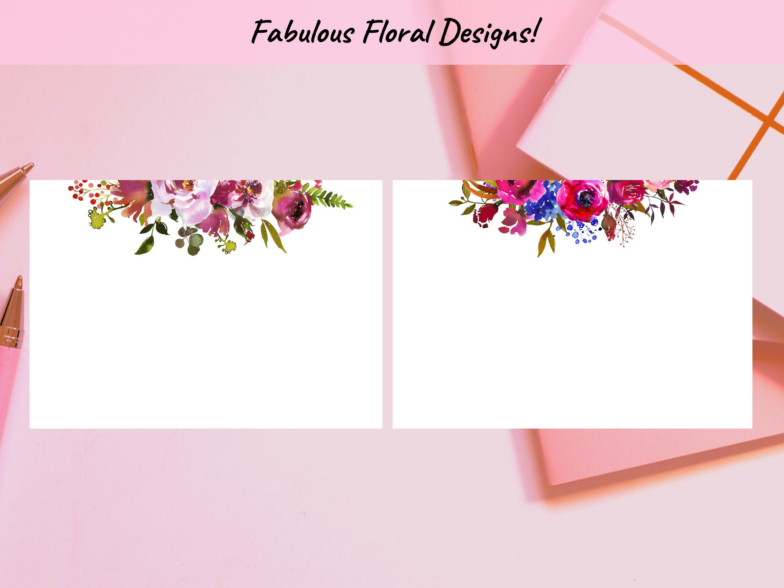 Printable Envelope Templates, 9 Flower Designs, A4 and US Letter Sizes ...