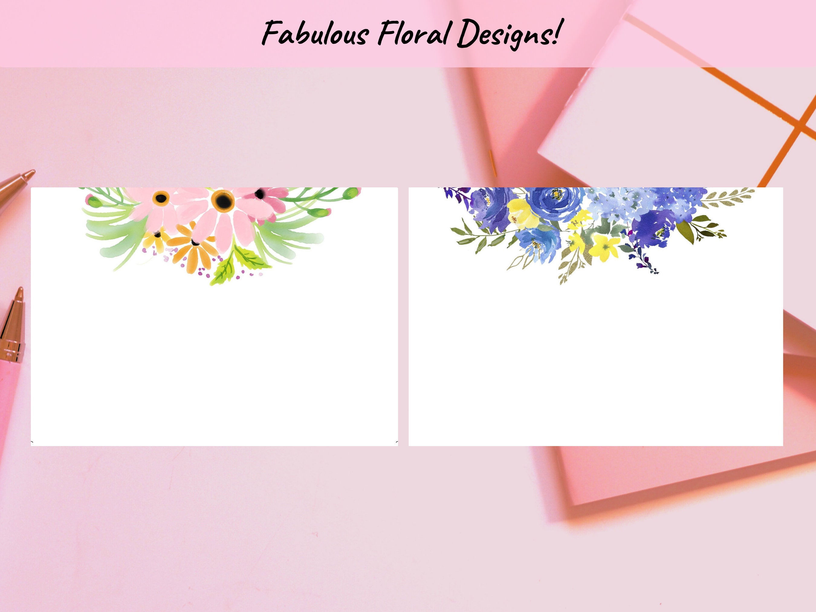 Printable Envelope Templates, 9 Flower Designs, A4 and US Letter Sizes ...
