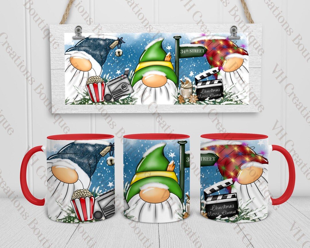 Christmas Movie Night Gonk Mug, Classics Film, Gonk Mug, Gnome Mug ...