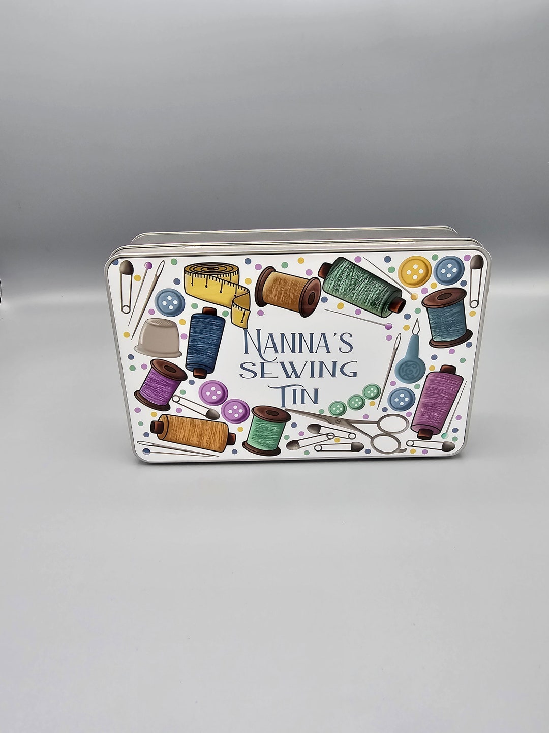 Personalised Sewing Tin | Custom Sewing Box Gift for Grandma, Mum ...